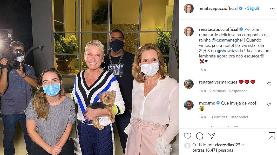 Renata Capucci mostra bastidores de entrevista com Xuxa