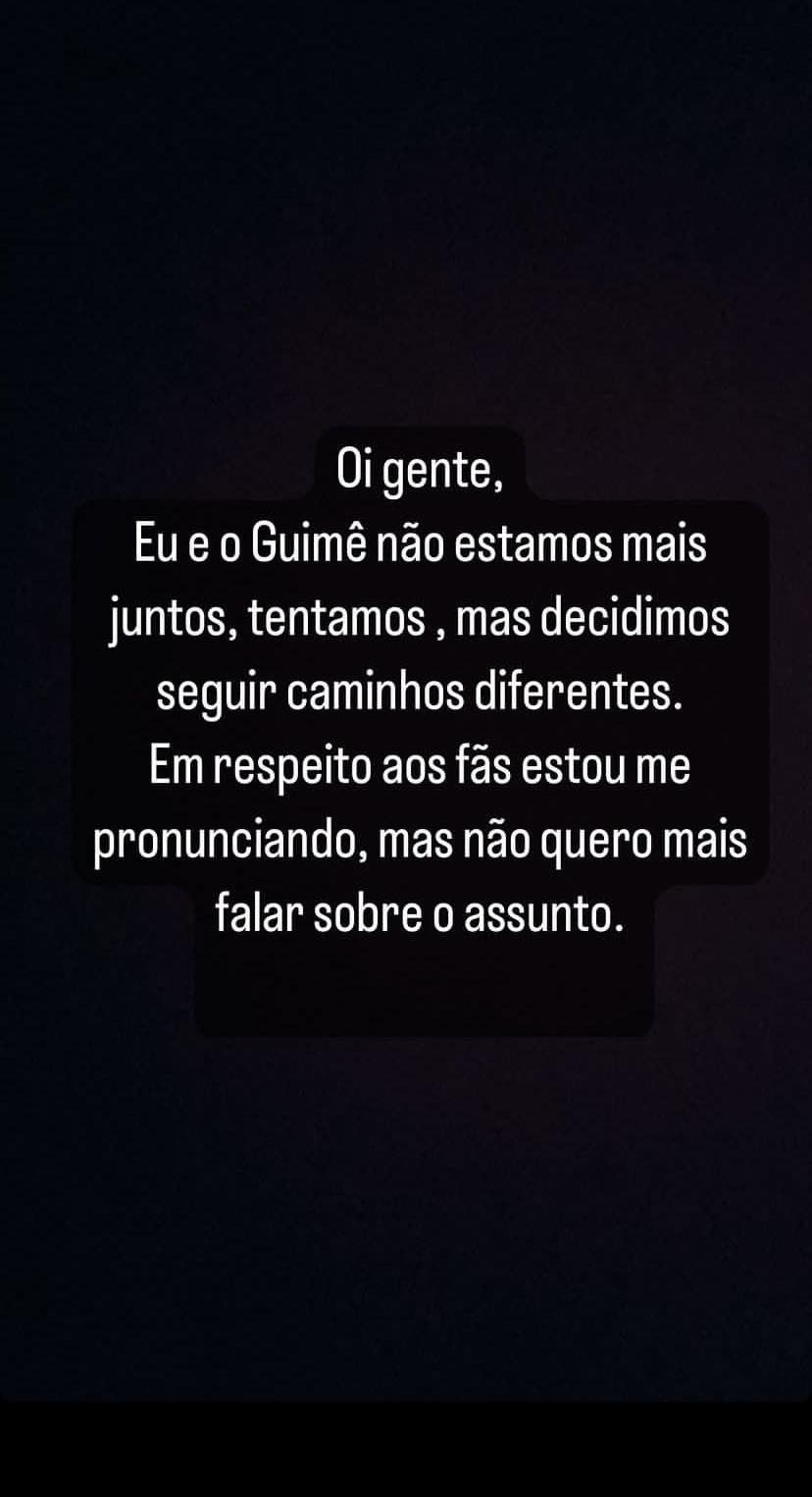 Acabou! Lexa anuncia término com MC Guimê: 'Caminhos diferentes' Acabou! Lexa anuncia término com MC Guimê: 'Caminhos diferentes'