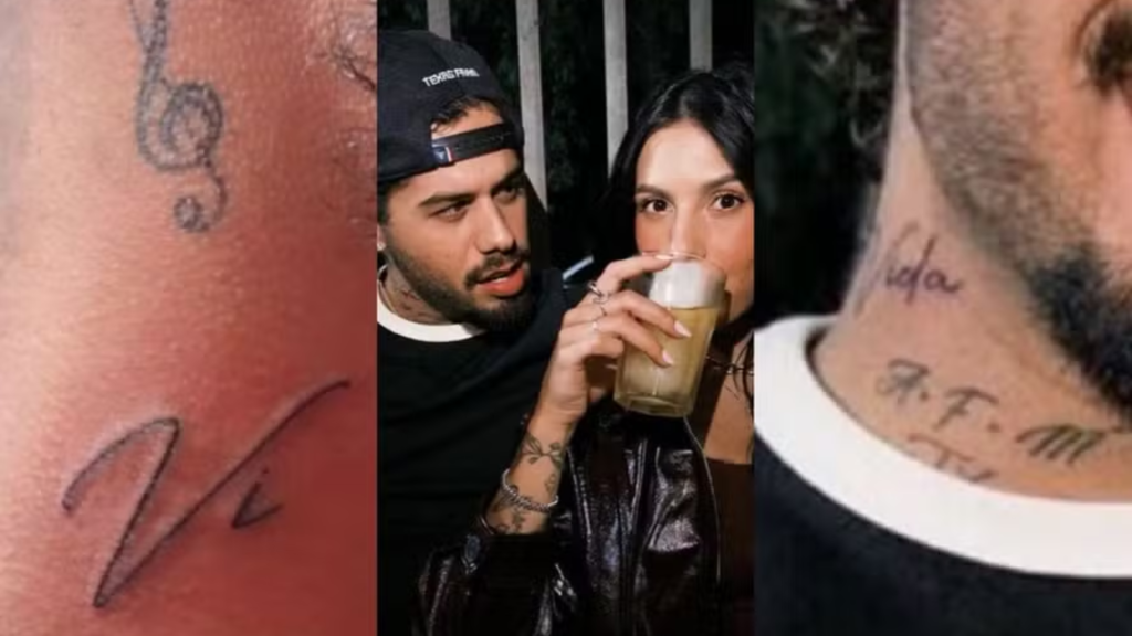 Zé Felipe altera tatuagem que havia feito em homenagem à Virginia Fonseca